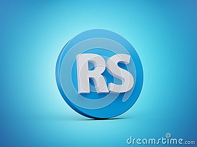 3d White Pakistani Rupee Rs Symbol With Rounded Blue Icon On Blue ...
