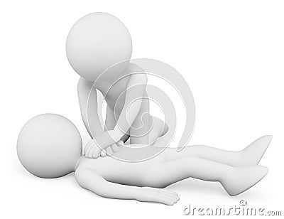 3D White People. Cardiopulmonary Resuscitation. CPR Stock Image ...