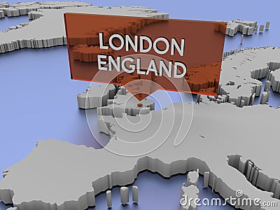3d World Map Illustration - London, England Royalty-Free Cartoon ...