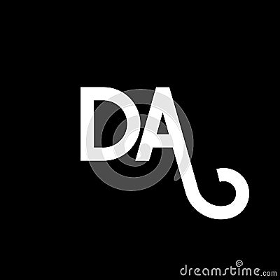 DA Letter Logo Design On Black Background. DA Creative Initials Letter ...