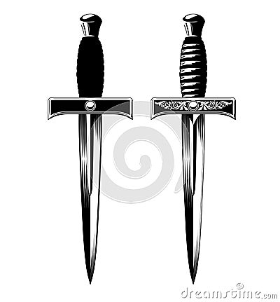 Dagger Drawn In A Gothic Style Cartoon Vector | CartoonDealer.com ...