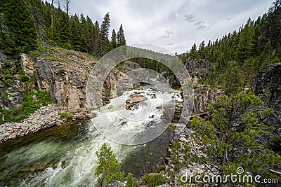 Dagger Falls Waterfall In Idaho In The Salmon-Challis National Forest ...