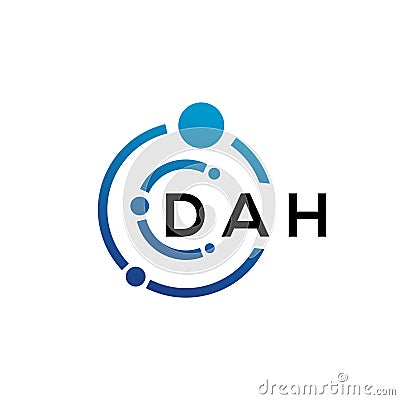 DAH Letter Logo Design On White Background. DAH Creative Initials ...