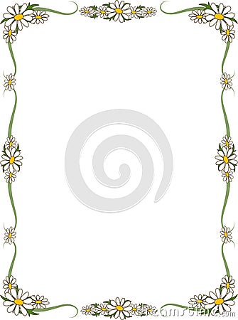 Daisy Border Cartoon Vector | CartoonDealer.com #4508601