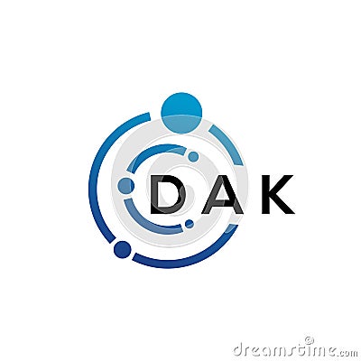 DAK Letter Logo Design On White Background. DAK Creative Initials ...