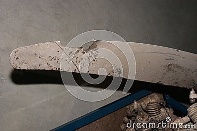 Damage Made By A Bullet On The Propeller Of A Fighter Aircraft Royalty ...