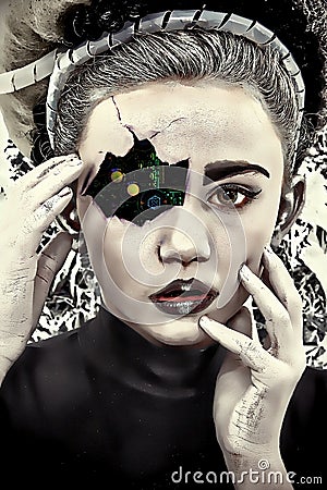 Damaged Broken Cyborg Robotic Child Royalty-Free Stock Image ...