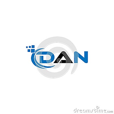 DAN Letter Logo Design On White Background. DAN Creative Initials ...