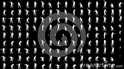 Dance. Assembling in Rows of Canvases from Dancing Girls. Background ...