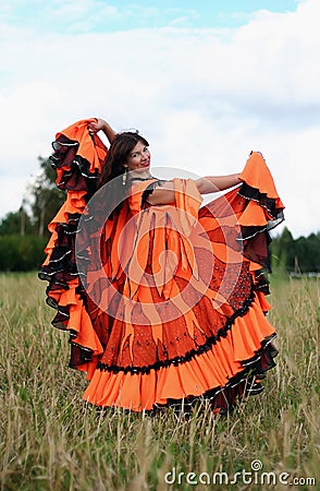 Dance Of A Gypsy Girl Royalty Free Stock Photos - Image: 18068848