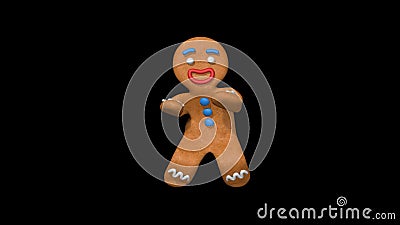 Dancing Gingerbread Man Isolated with Alpha Channel Stock Footage ...