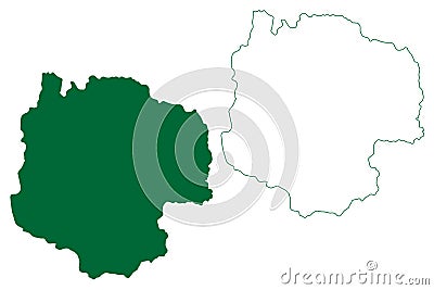 Dang District Gujarat State, Republic Of India Map Vector Illustration ...