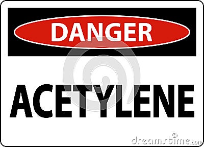 Danger Acetylene Sign On White Background Cartoon Vector ...