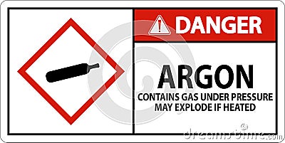 Danger Argon GHS Sign On White Background Cartoon Vector ...