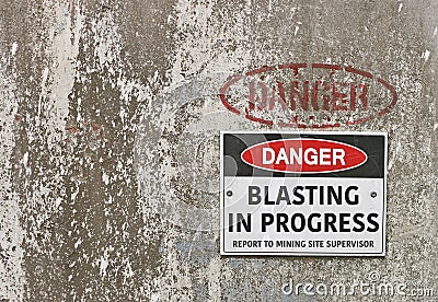 Danger, Blasting In Progress Warning Sign Stock Photography ...