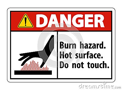Danger Burn Hazard,Hot Surface,Do Not Touch Symbol Sign Isolate On ...