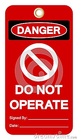 Danger Do Not Operate Tag Symbol Sign,Vector Illustration, Isolate On ...