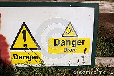 Danger Drop Warning Sign Royalty-Free Stock Photography | CartoonDealer ...
