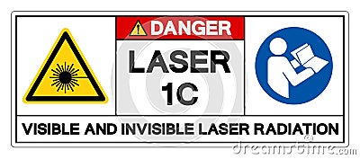 Danger Laser 1C Visible And Invisible Laser Radiation Symbol Sign ...