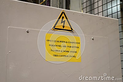 Danger Symbol Industrial Sign With Warning Symbol For Electrocution ...