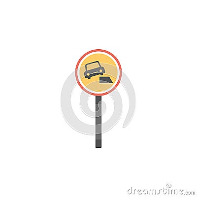 Dangerous Roadside Colored Icon. Element Of Road Signs And Junctions ...