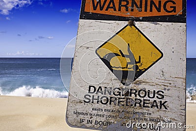 Dangerous Shore Break Warning Sign Royalty-Free Stock Photo ...