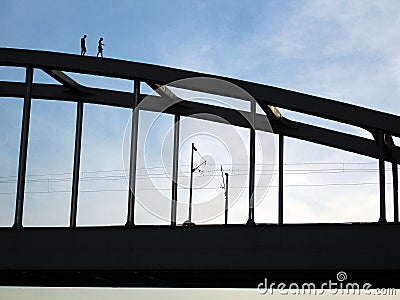 Dangerous Walk Over The Bridge Stock Photo | CartoonDealer.com #1281660