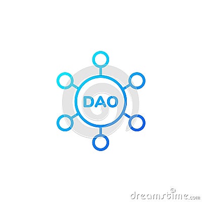 Dao Network Symbol With Connected Nodes In A Simple And Modern Circular ...