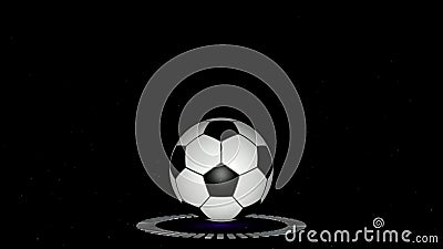 Dark Background with a Soccer Ball in the Center of the Screen. 3D ...