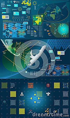 Dark Blue, Green And Yellow Modern Warfare Holographic Gui Illustration ...