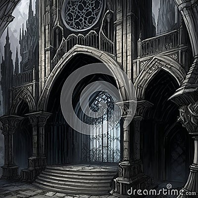 Dark Gothic Architecture Stock Illustration | CartoonDealer.com #266892856