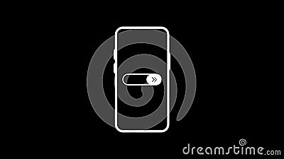 Dark Mode Switch White Icon on Black Background. Motion Graphic. Stock ...