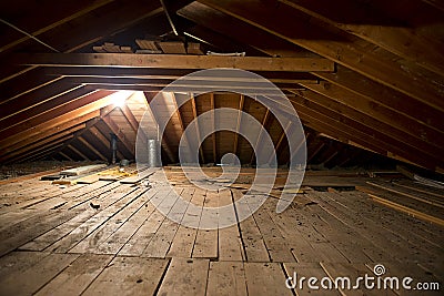 Dark Old Dirty Musty Attic Space In House Or Home Royalty Free Stock ...