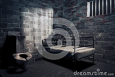 Dark Prison Cell At Night Royalty-Free Stock Photo | CartoonDealer.com ...