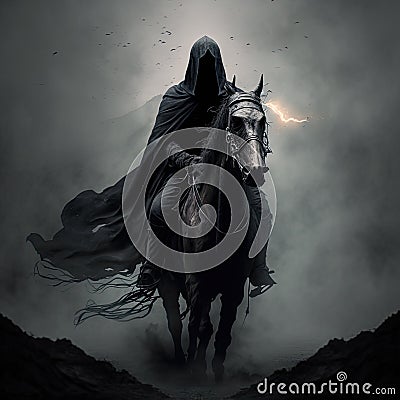 Dark Raider Riding A Horse Stock Photo | CartoonDealer.com #277005180