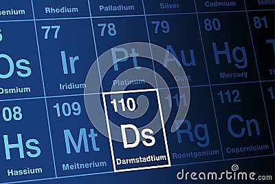 Darmstadtium On Periodic Table Of The Elements, With Element Symbol Ds ...