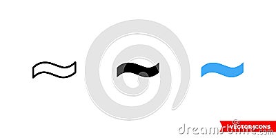 Dash, Tilde Symbol Icon Of 3 Types Color, Black And White, Outline ...
