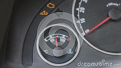 Dashboard with Fuel and Engine Temperature Indicator Stock Footage ...
