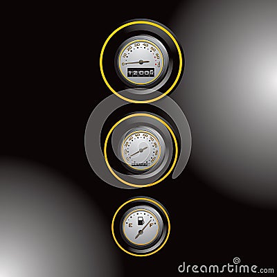 Dashboard Gauges Cartoon Vector | CartoonDealer.com #8984271