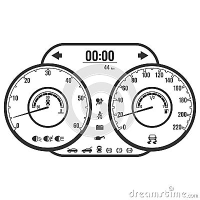 Dashboard Instrument Control Panel Or Fascia In Simple Style Design ...