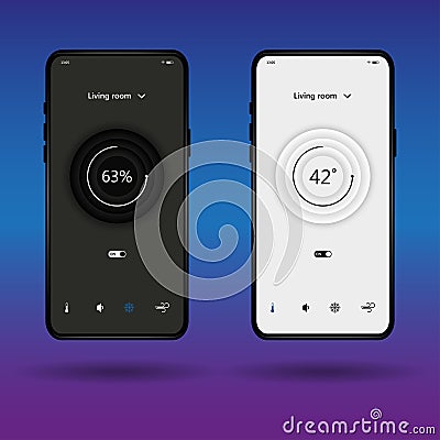 Dashboard Interface And UX Kit. Climate Control Center Design. Climate ...