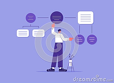 Data Analysis, Research Concept Or Complex Process Flow Chart Vector Illustration ...
