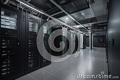 Data Center With Crac Units And Backup Generators For High-availability ...