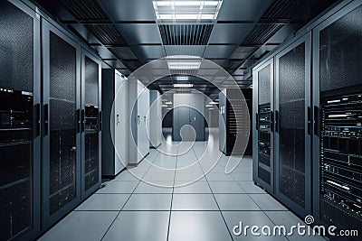 Data Center With Crac Units And Backup Generators For High-availability ...