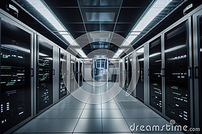 Data Center With Crac Units And Backup Generators For High-availability ...