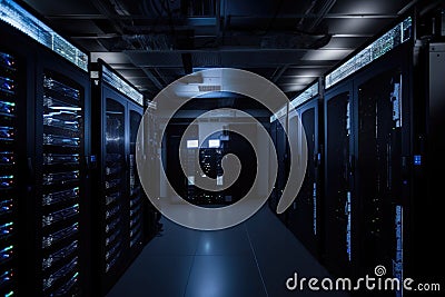 Data Center With Crac Units And Backup Generators For High-availability ...