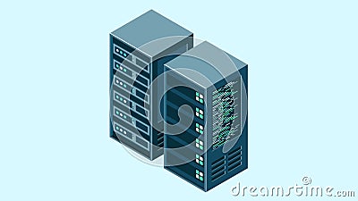 Data Center Server Box. Hosting Server or Data Center Room Concept ...