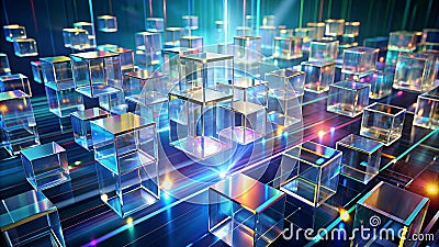Data Flow Through Glass Prisms Generative AI Stock Photography ...