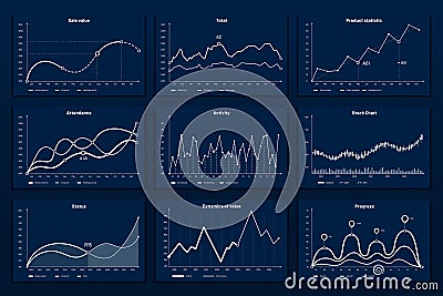Data Graphic Charts. Maths Coordinates Graph, Growth Chart Graphics And ...