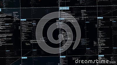 A Data Grid of Streaming Numbers Changing on Display. Animation ...